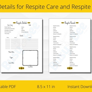 Editable Foster Care Binder Respite and Child Care Bundle | Details for ...