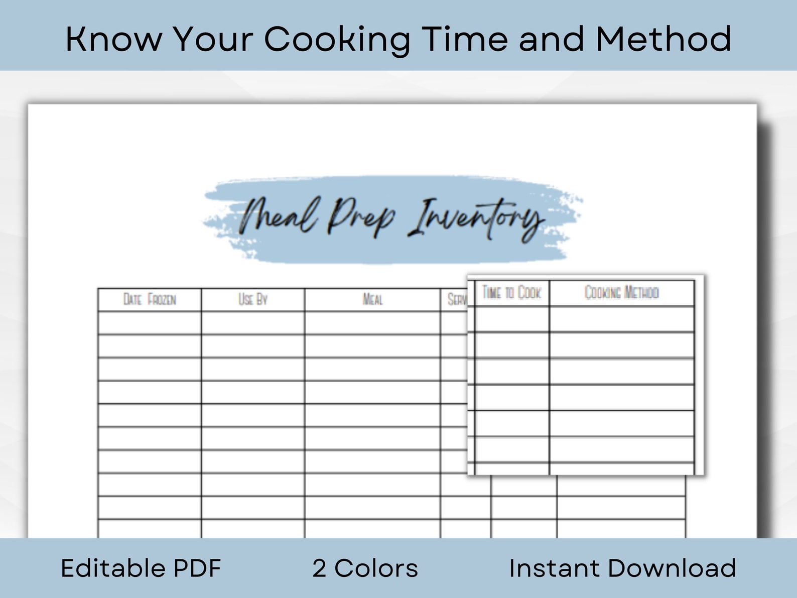 Editable Food Inventory List With Meal Prep Inventory | Essentials for ...