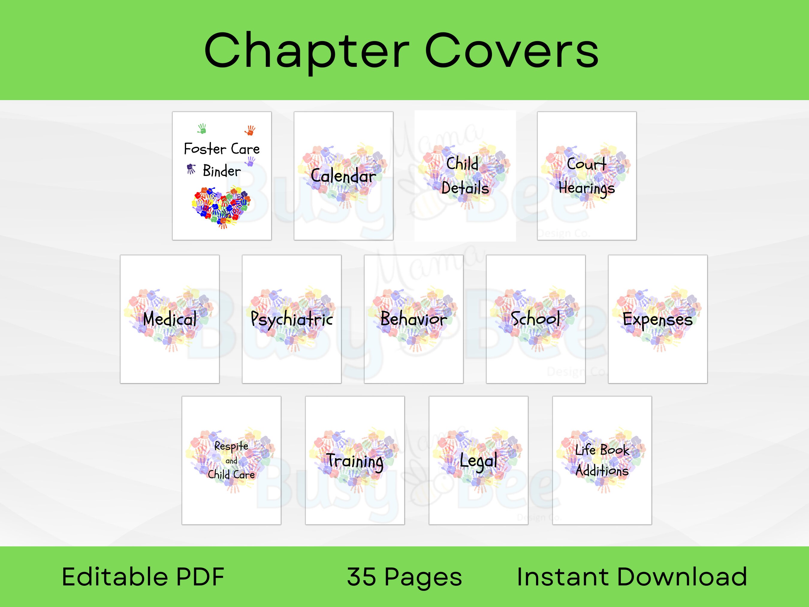 Foster Care Binder Handprint Heart Management Binder With Section ...