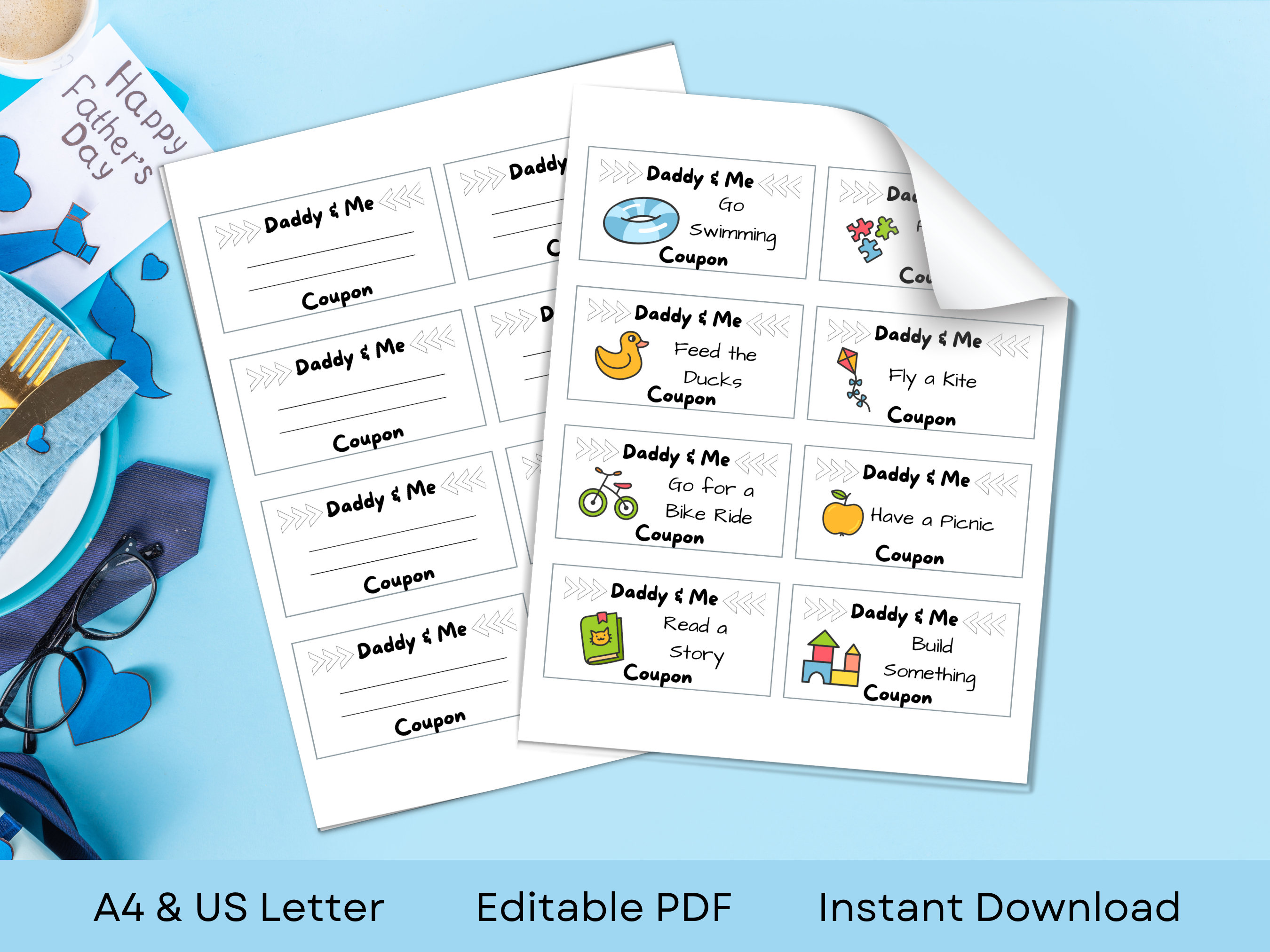 EDITABLE Fathers Day Coupons | Coupon Book Template | Birthday Coupon ...