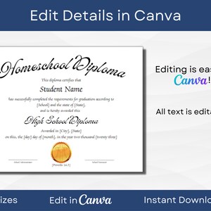 Printable Homeschool Diploma Template With Bible Reference | Editable ...