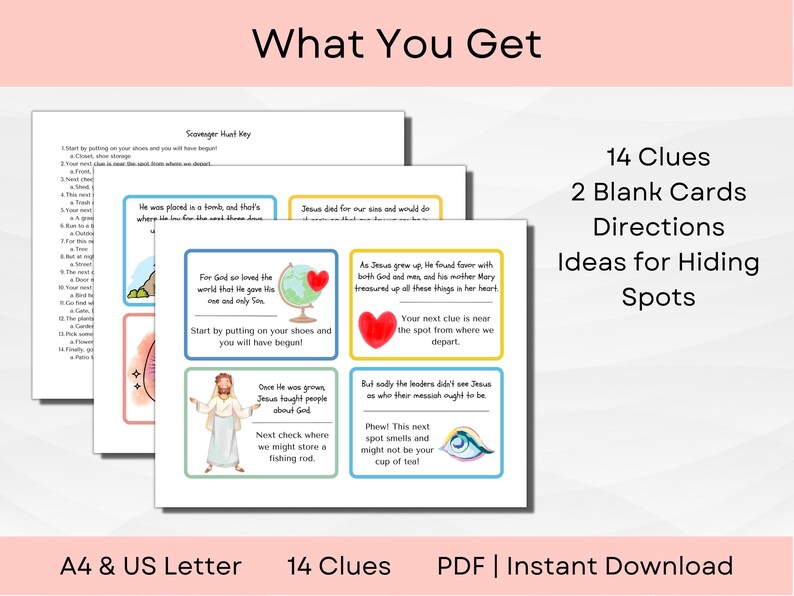 Easter Hunt Clues Outdoor Scavenger Hunt Easter Story Card - Etsy