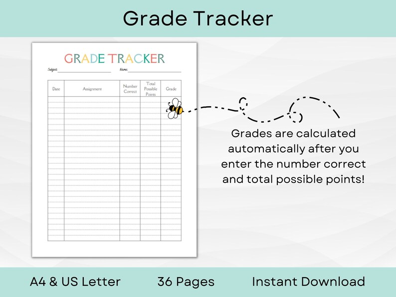 Editable Homeschool Planner With Grade Tracker Colorful School Days ...