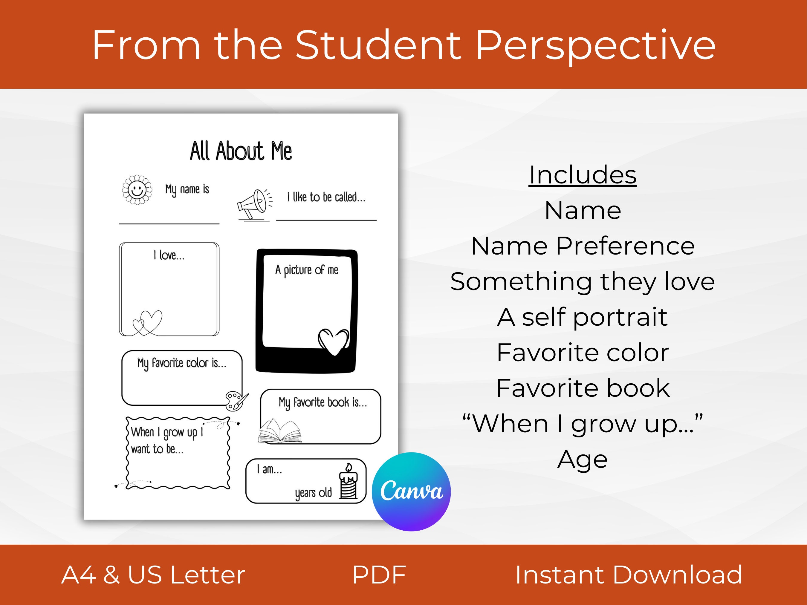 Editable Groovy Meet the Teacher Template With Student Information ...