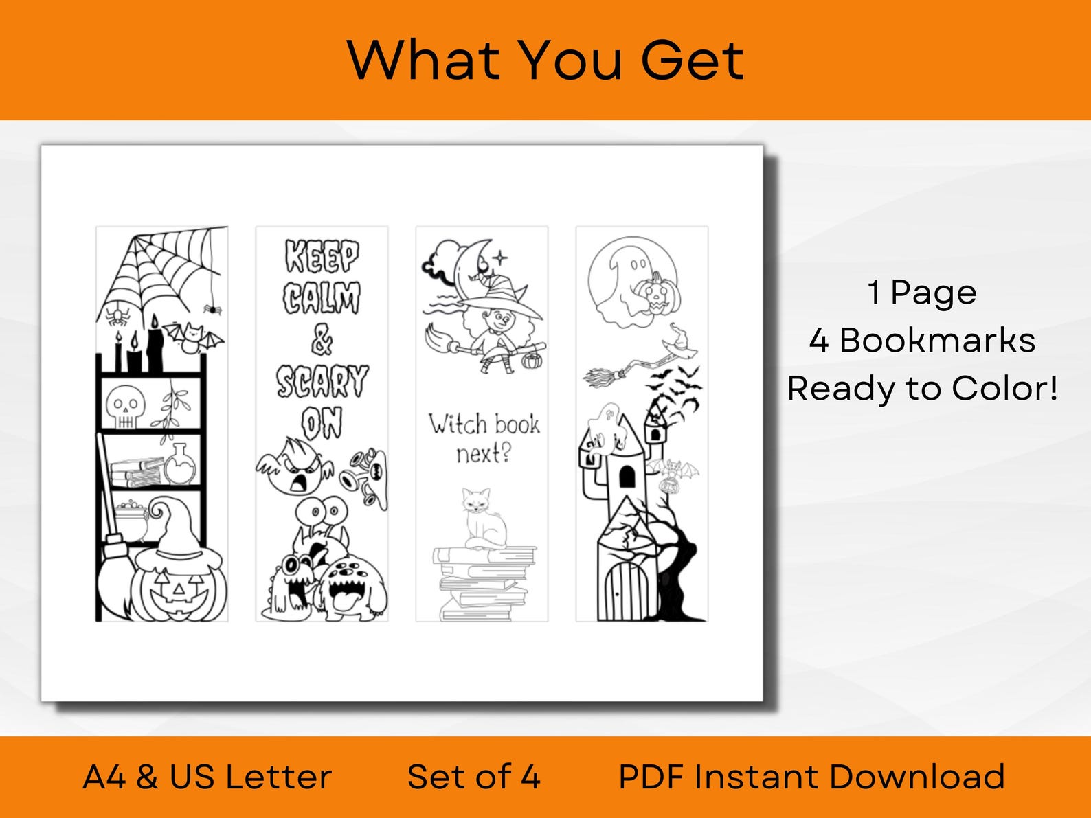 Printable Halloween Bookmark Template | Spooky Bookmark Halloween ...