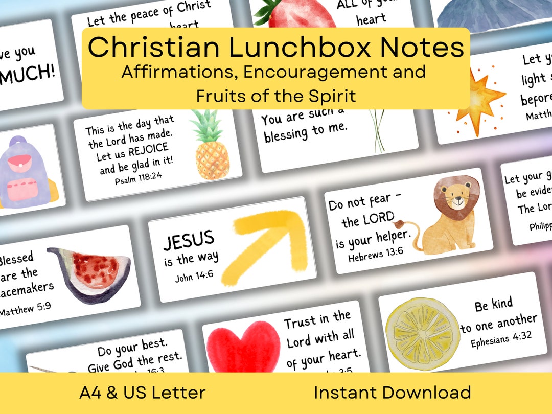 Christian Lunchbox Notes for Kids With Fruits of the Spirit | 30 ...