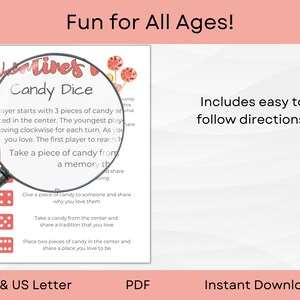 Valentines Day Candy Dice Game for Kids and Adults | Classroom ...