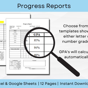 Homeschool Gradebook, Progress Reports and Transcript Template Bundle ...