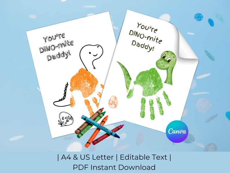 Father's Day Handprint Craft From Kids Dinosaur Handprint Craft You're ...