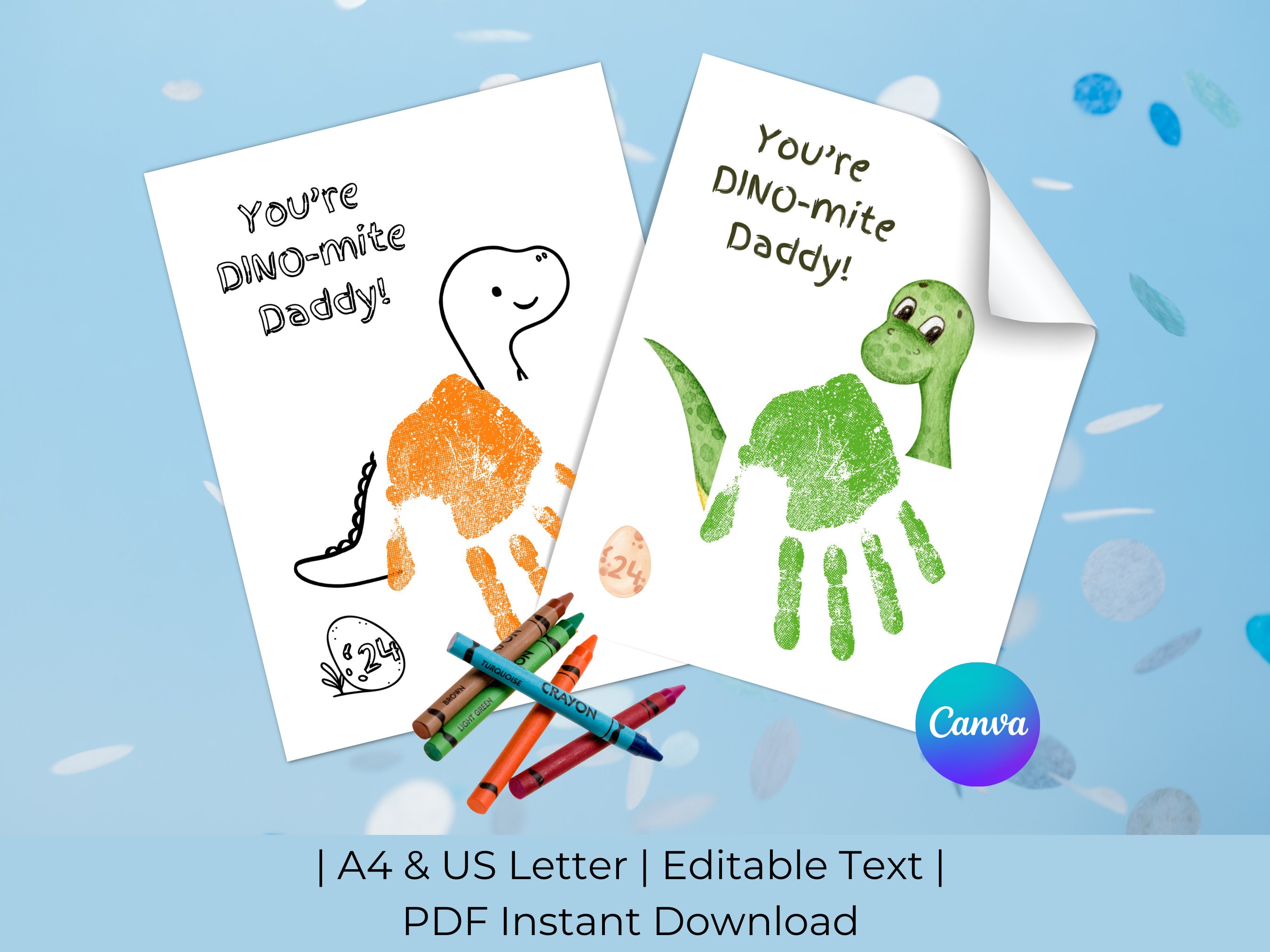 Father's Day Handprint Craft From Kids Dinosaur Handprint Craft You're ...