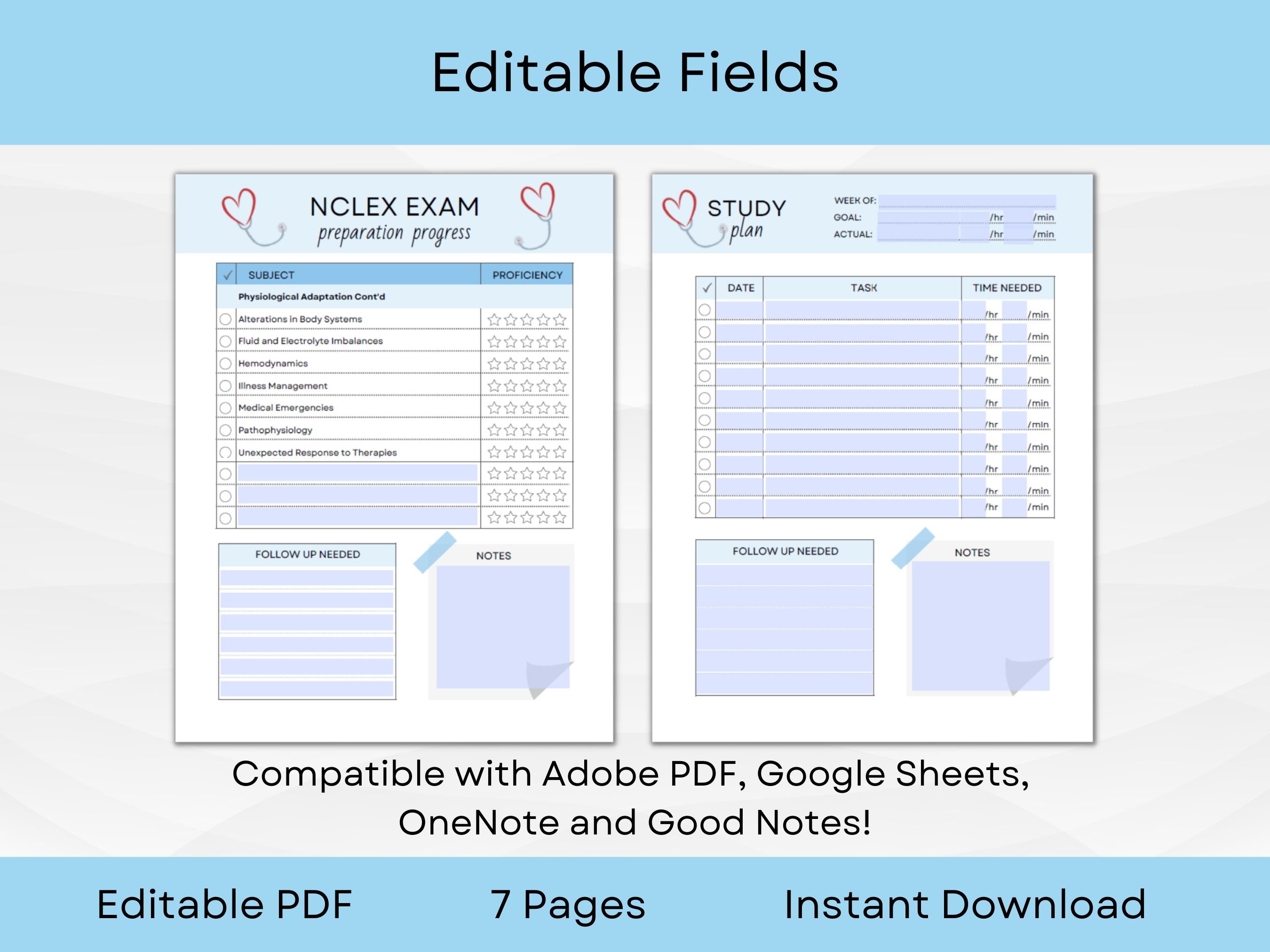 Editable NCLEX RN Prep Checklist With Study Plan Template | PDF Instant ...