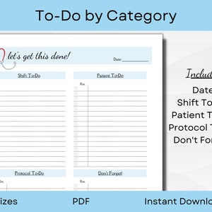 Nurse to Do List | Report Sheet and Handoff Sheet for Nurses | A4, A5 ...