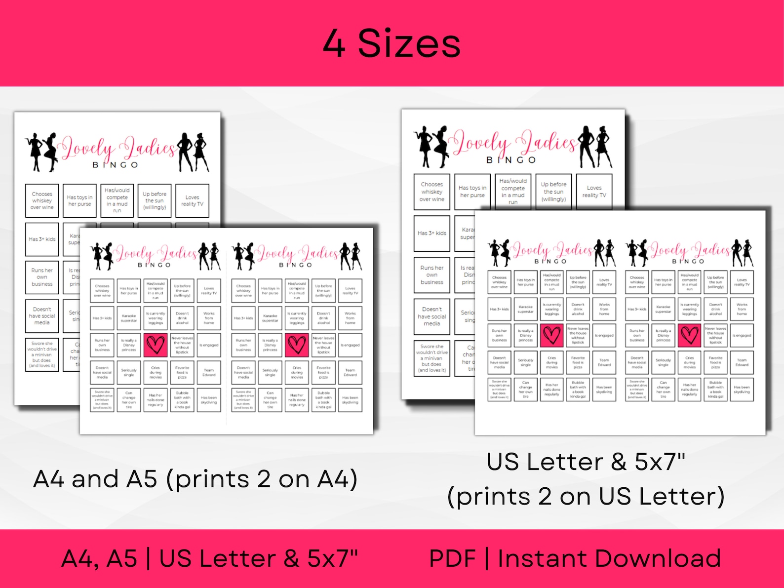Printable Ladies Night BINGO Game | Ladies Night Games | Lovely Ladies ...