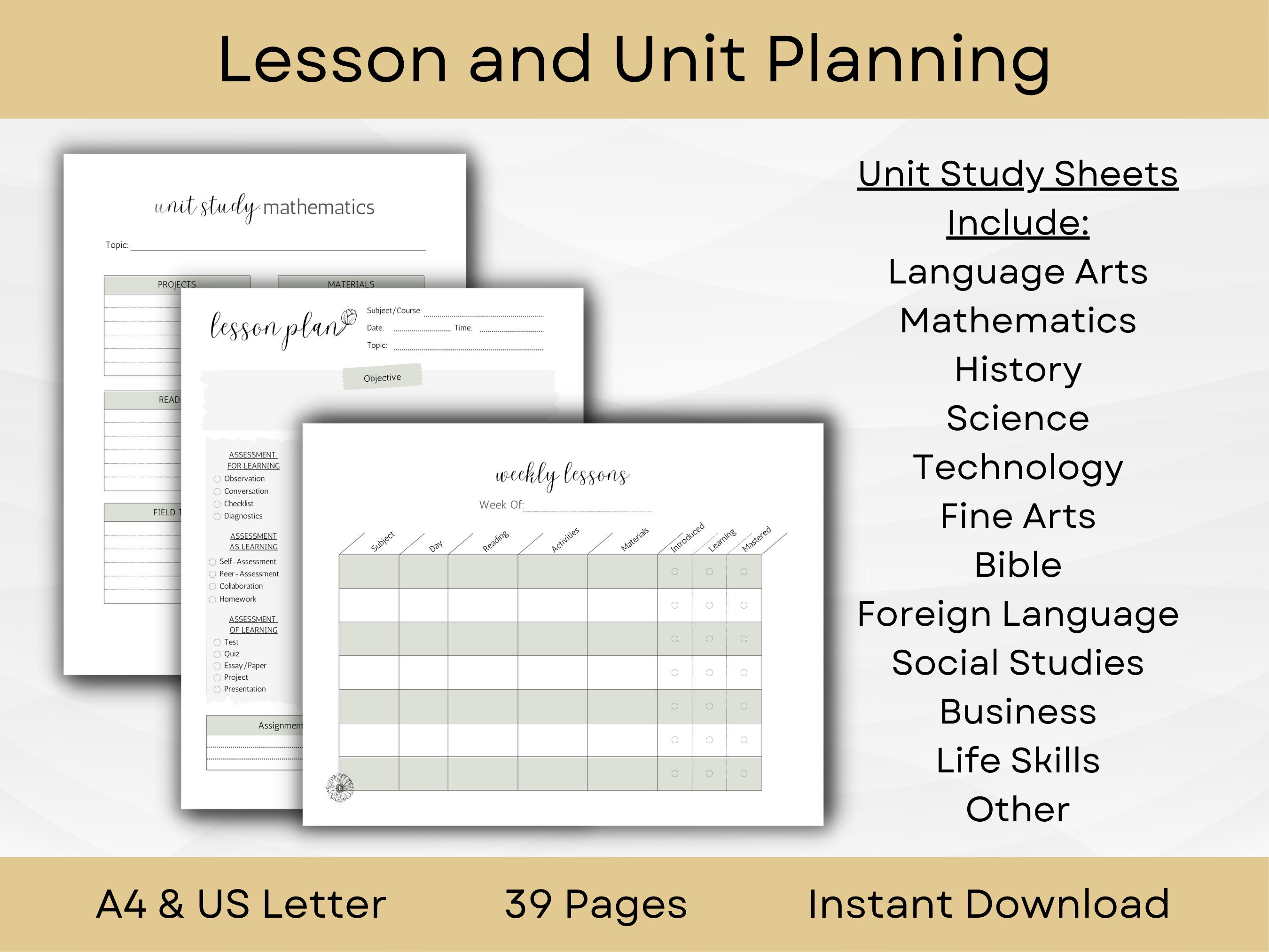 Editable Homeschool Planner Bundle W/ Gradebook and Transcript ...