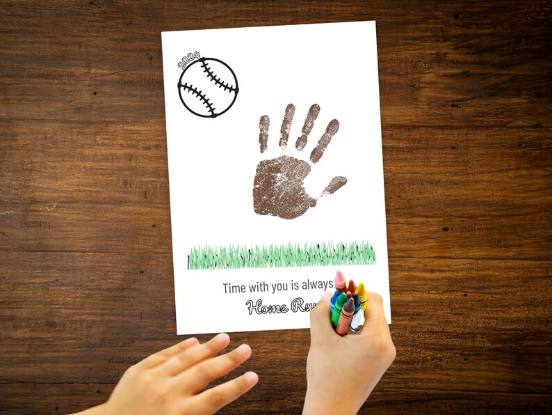 Father's Day Handprint Craft From Kids | Baseball Gift for Dad | Home ...