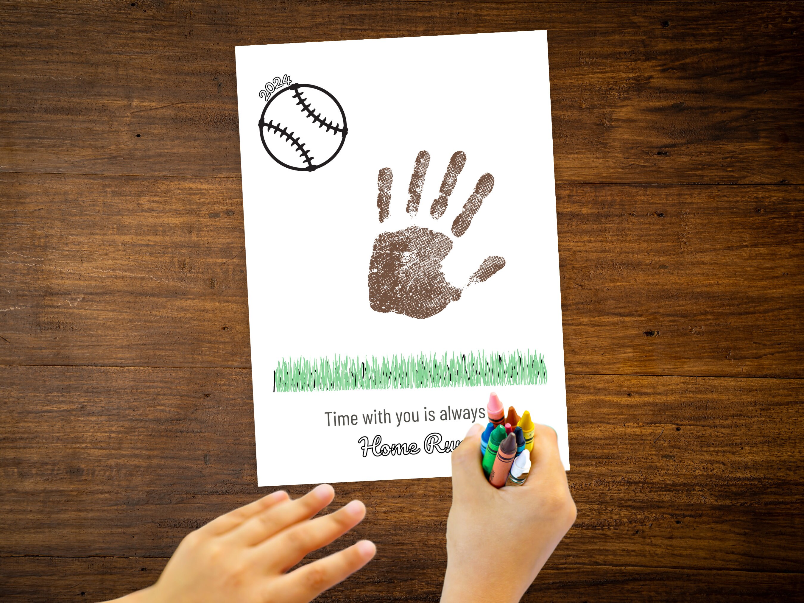Father's Day Handprint Craft From Kids | Baseball Gift for Dad | Home ...