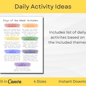 Days of the Week Printable | Editable Theme Days | Activity Ideas | A3 ...