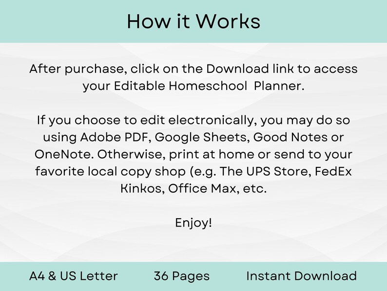 Editable Homeschool Planner With Grade Tracker | Colorful School Days ...