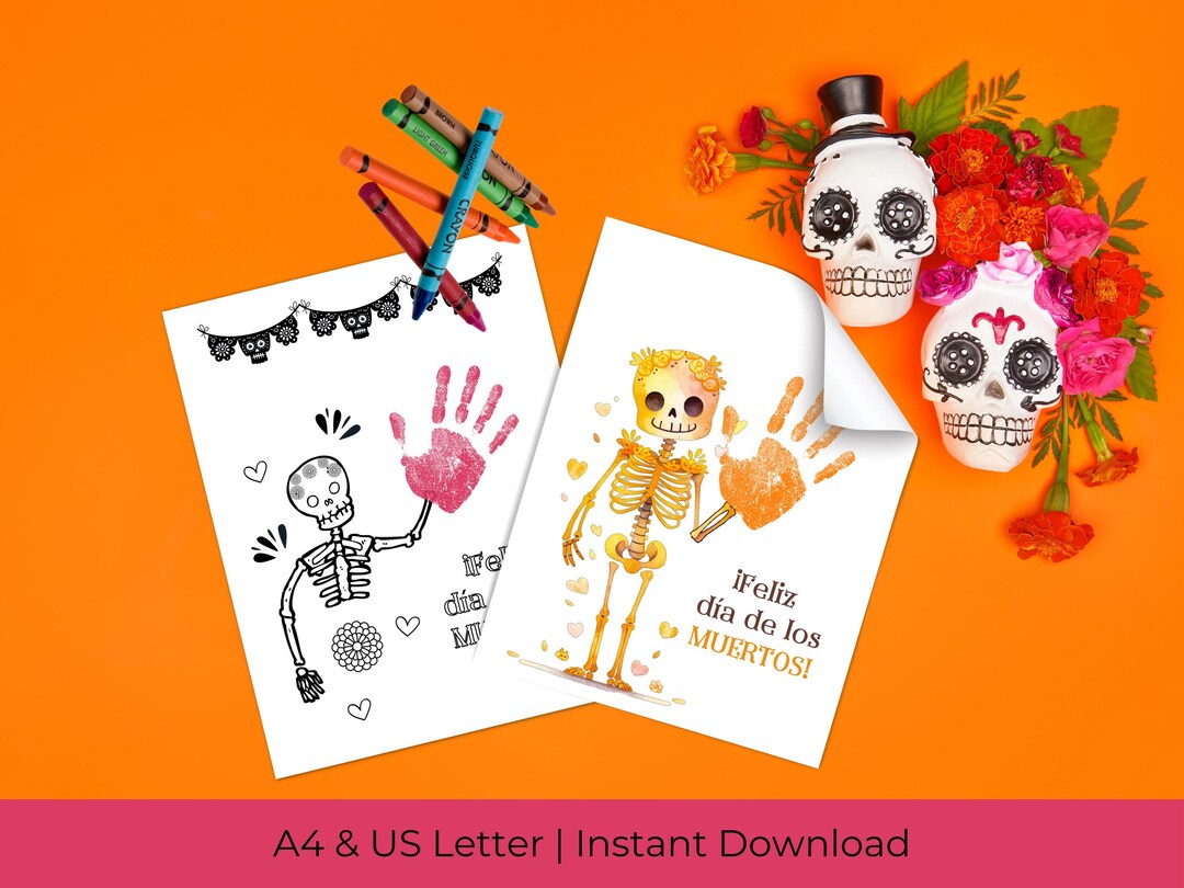 Dia De Los Muertos Handprint Art Template for Preschoolers | Day of the ...