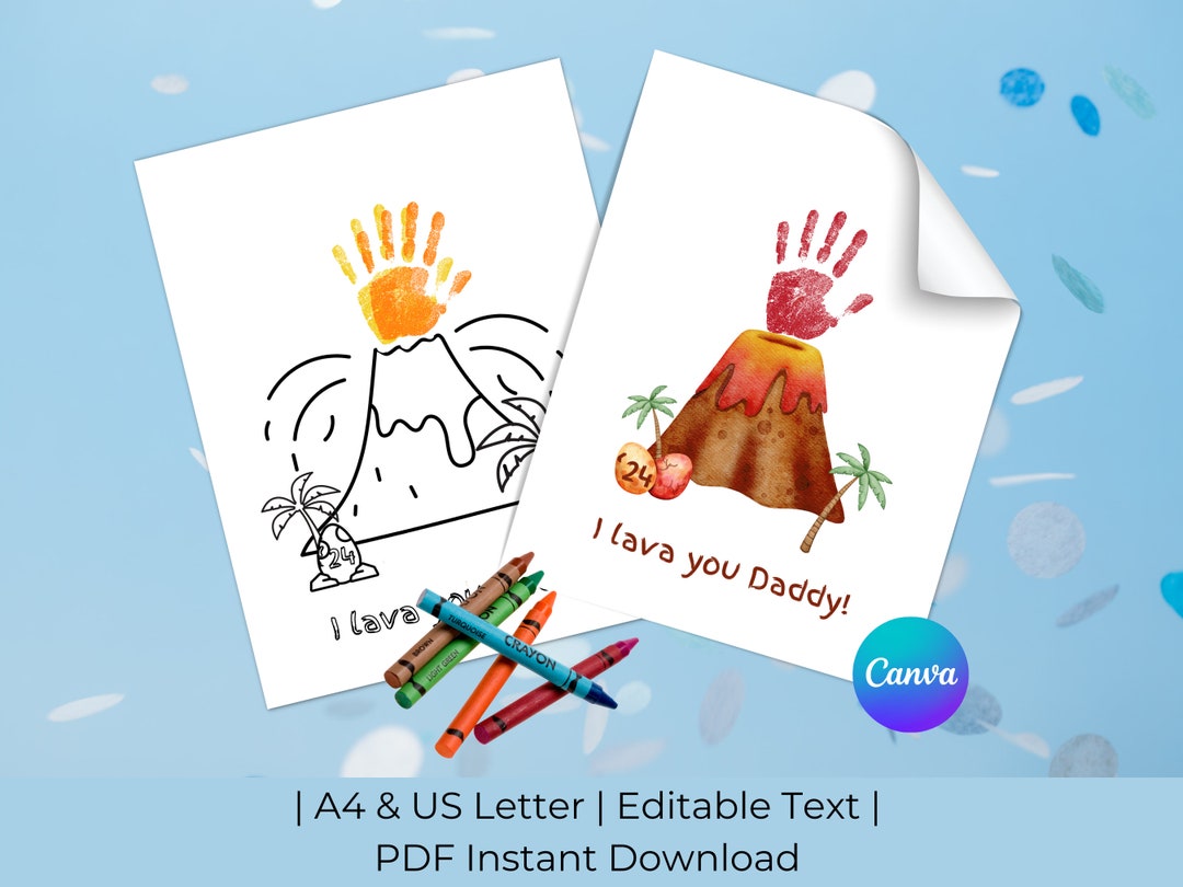 Fathers Day Handprint Craft | Preschool Volcano Art | Grandparents Day ...