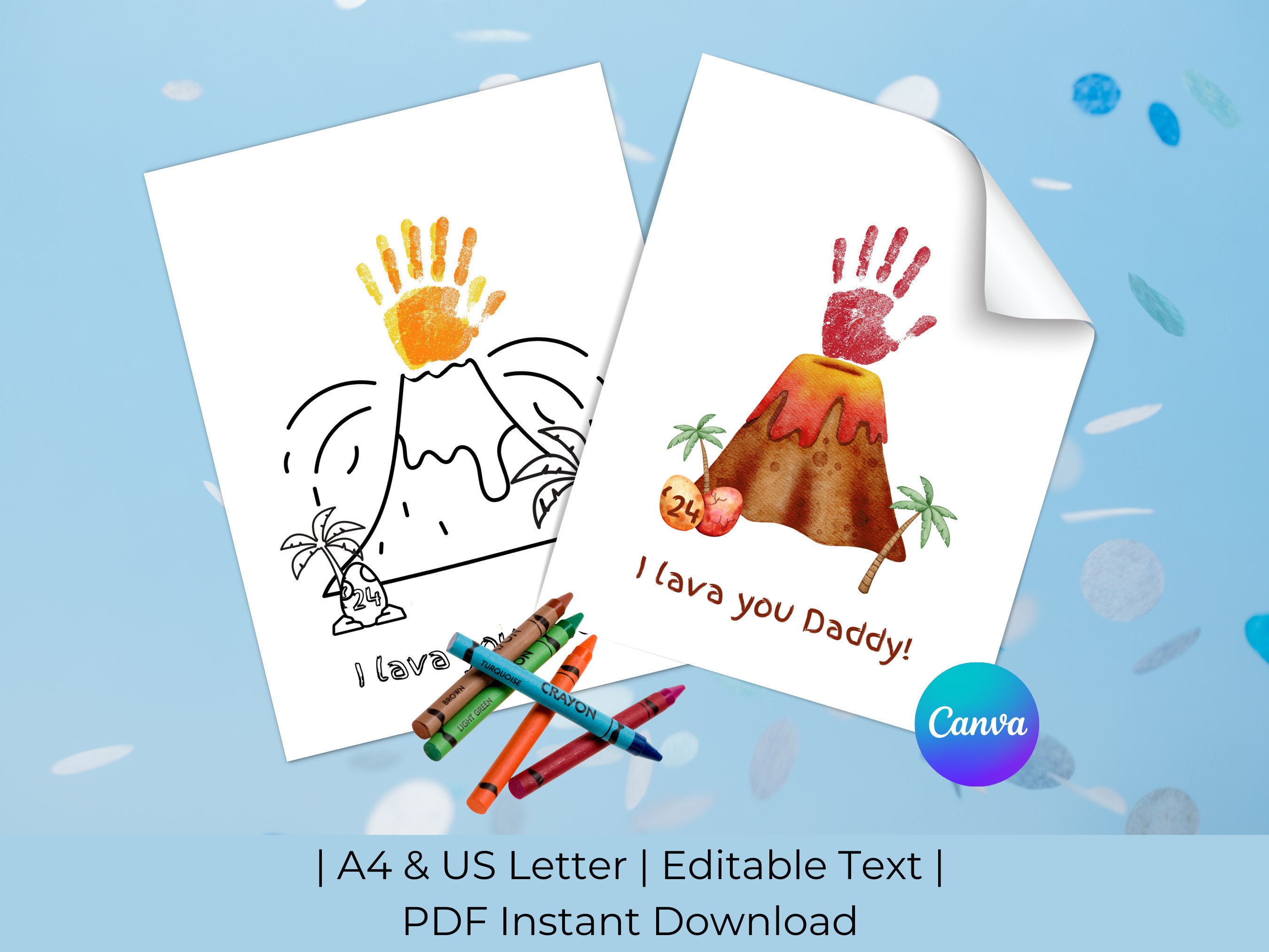 Fathers Day Handprint Craft | Preschool Volcano Art | Grandparents Day ...