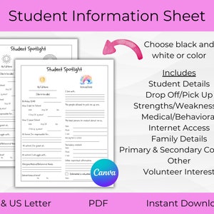 Editable Watercolor Meet the Teacher Template With Student Info Sheets ...