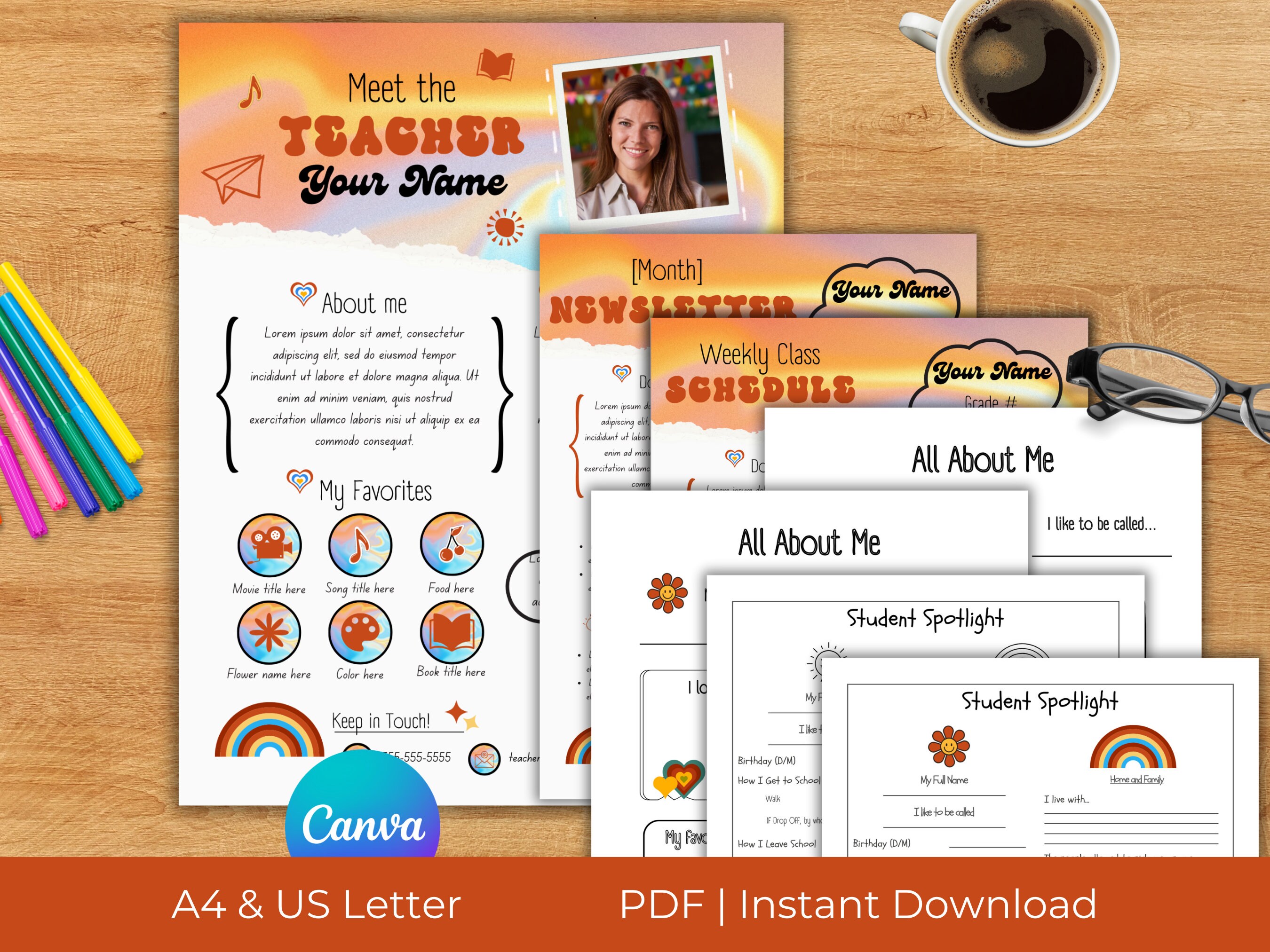 Editable Groovy Meet the Teacher Template With Student Information ...