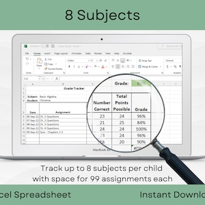 Homeschool Grade Tracker Spreadsheet | Assignment Tracker for Home ...