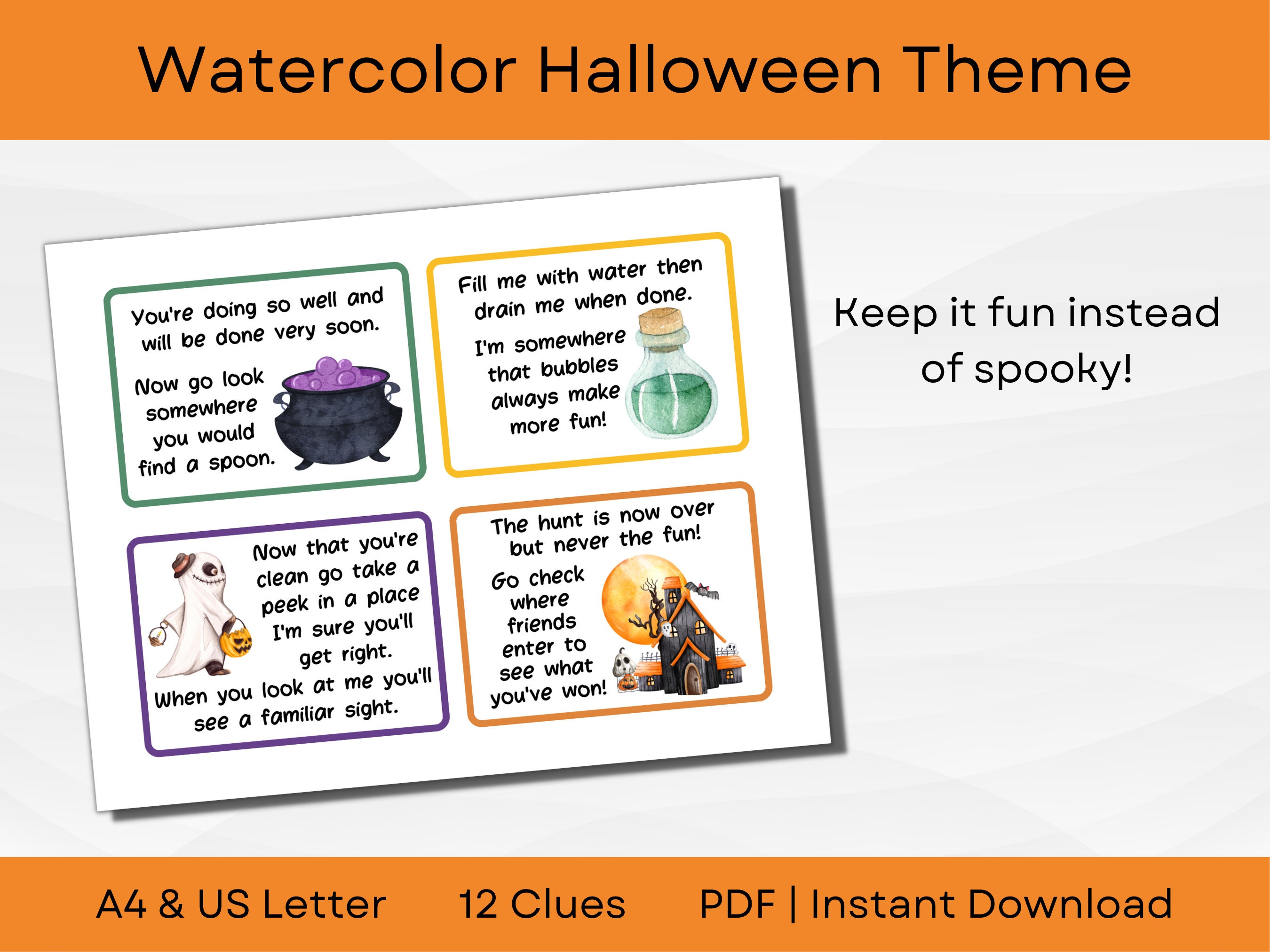 Halloween Indoor Scavenger Hunt Cute Halloween Activities for Kids A4 ...