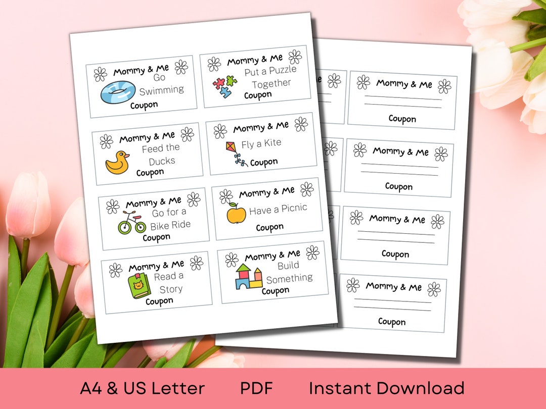 EDITABLE Mothers Day Coupon Book From Kids | Coupon Template | A4 and ...