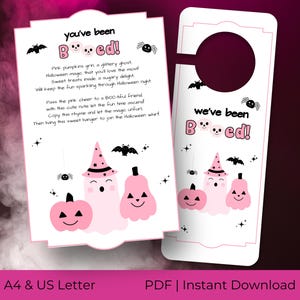 Printable "you've Been Booed" Poem With Doorhanger for Pink Halloween ...