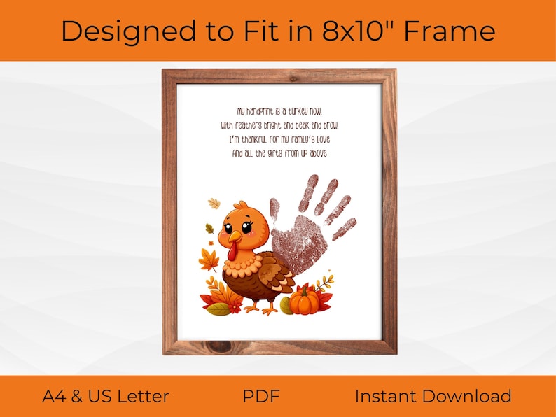 Turkey Handprint Art Template | Printable Fall Handprint Craft for ...