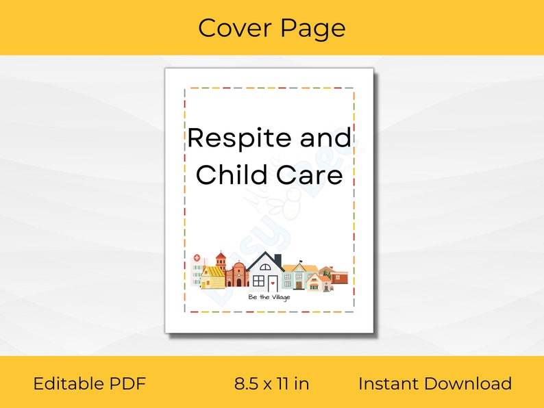 Editable Foster Care Respite and Child Care Bundle | Be the Village ...