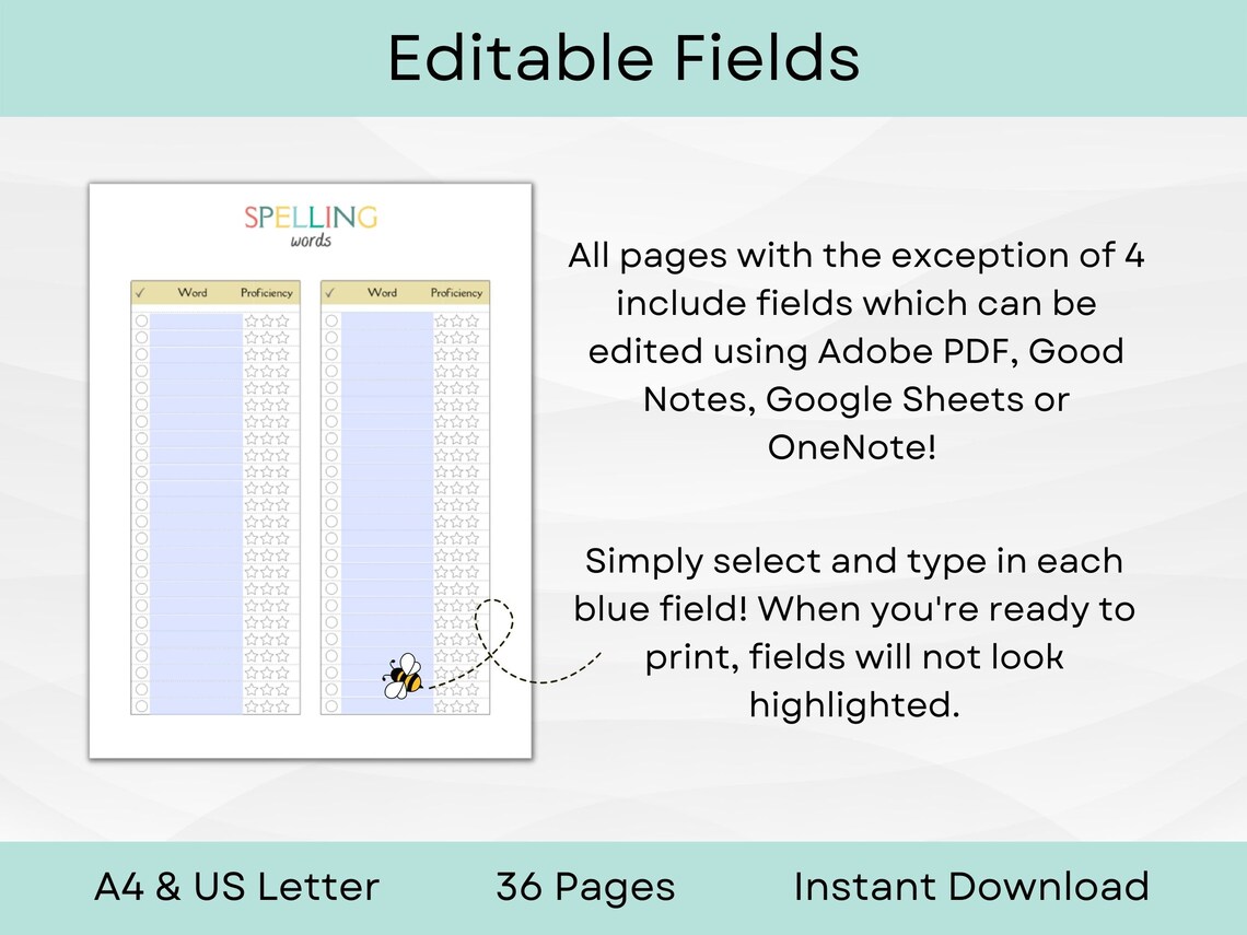 Editable Homeschool Planner With Grade Tracker Colorful - Etsy