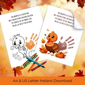 Turkey Handprint Art Template | Printable Fall Handprint Craft for ...