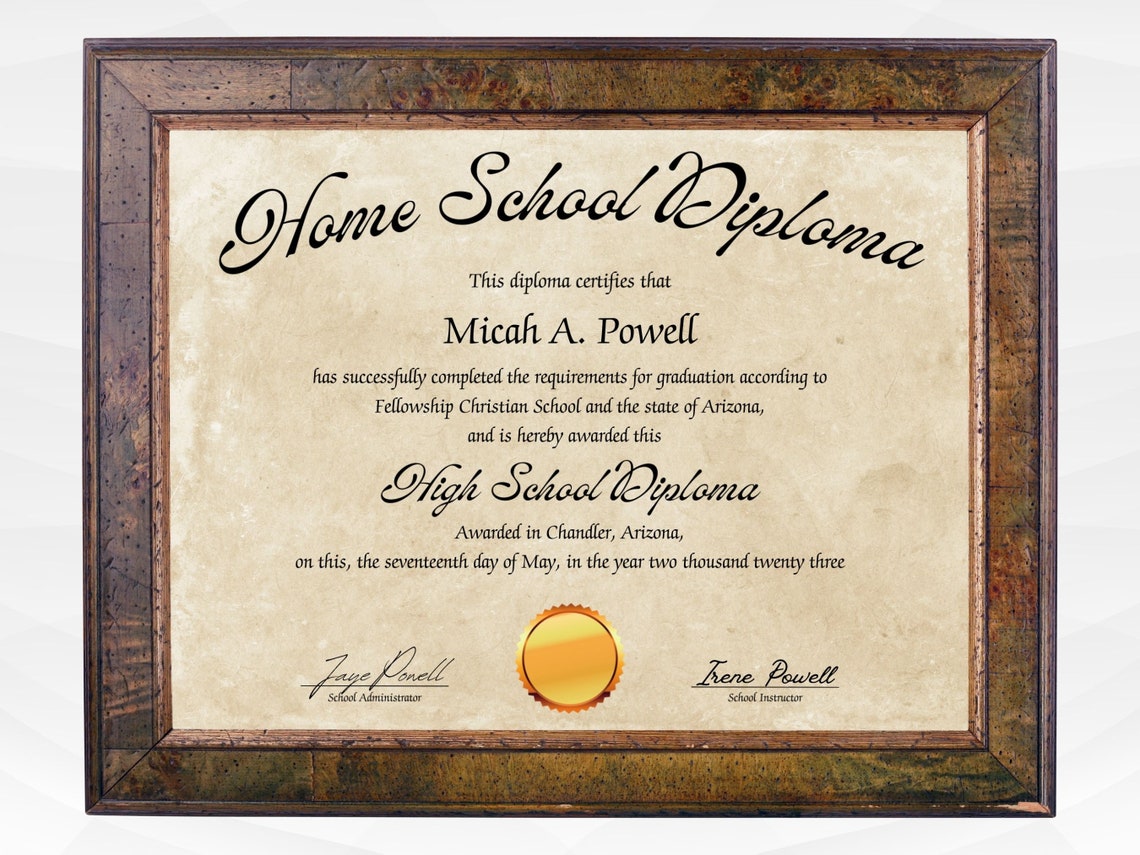 Printable Homeschool Diploma Template Editable High School Diploma ...