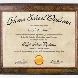 Printable Homeschool Diploma Template | Editable High School Diploma ...