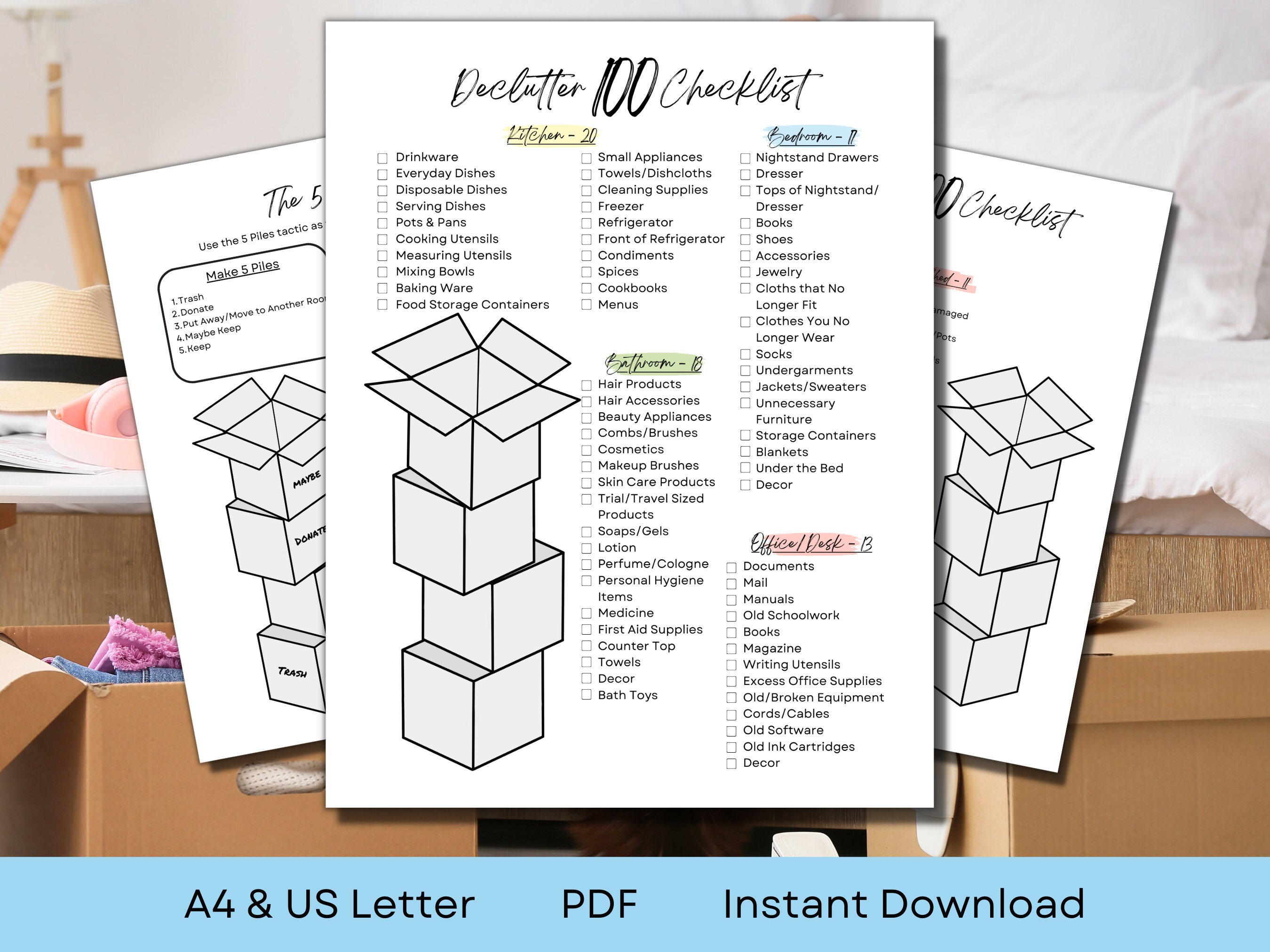 Printable Declutter Challenge Checklist Essentials Declutter Planner ...