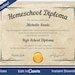 Printable Homeschool Diploma Template | Editable High School Diploma ...