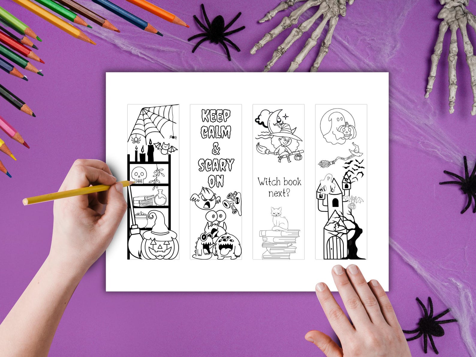 Printable Halloween Bookmark Template | Spooky Bookmark Halloween ...