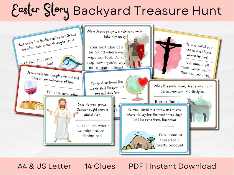 Easter Hunt Clues Outdoor Scavenger Hunt Easter Story Card - Etsy