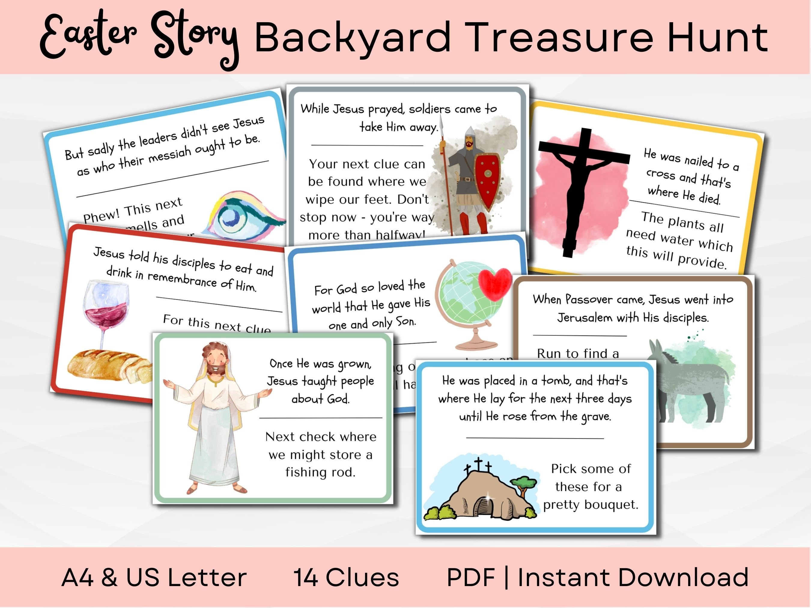 Easter Hunt Clues Outdoor Scavenger Hunt Easter Story Card - Etsy