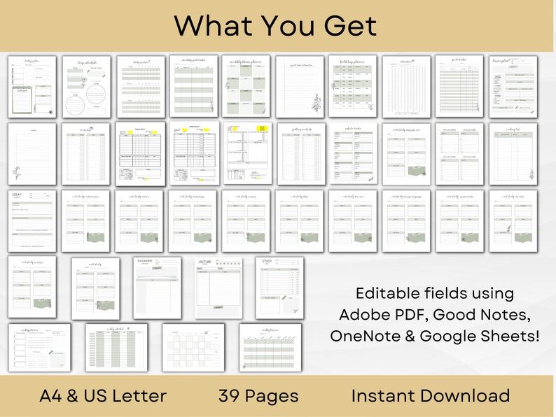 Editable Homeschool Planner Bundle W/ Gradebook and Transcript ...