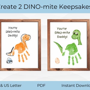 Father's Day Handprint Craft From Kids | Dinosaur Handprint Craft | You ...