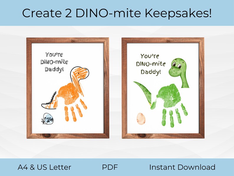 Father's Day Handprint Craft From Kids Dinosaur Handprint Craft You're ...