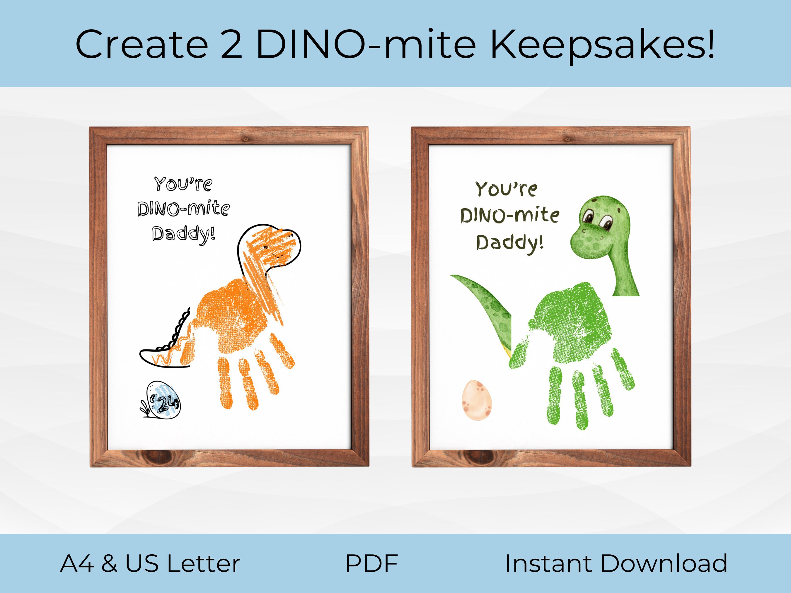 Father's Day Handprint Craft From Kids Dinosaur Handprint Craft You're ...