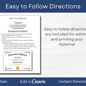 Printable Homeschool Diploma Template | Editable High School Diploma ...