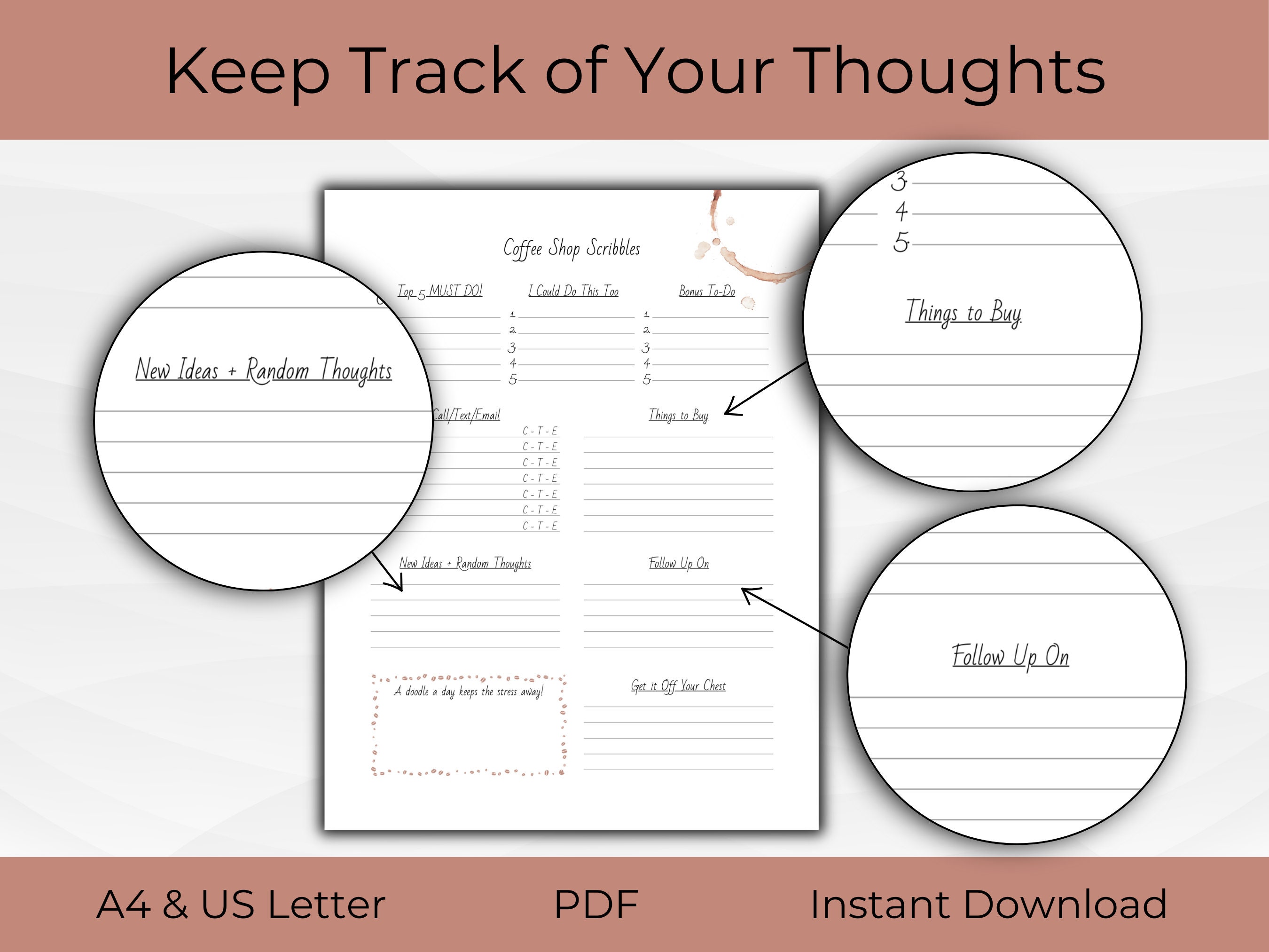 Brain Dump Template Printable Time Management Tool to Do List Tracker ...