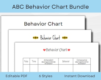 Abc Behavior Chart - Etsy