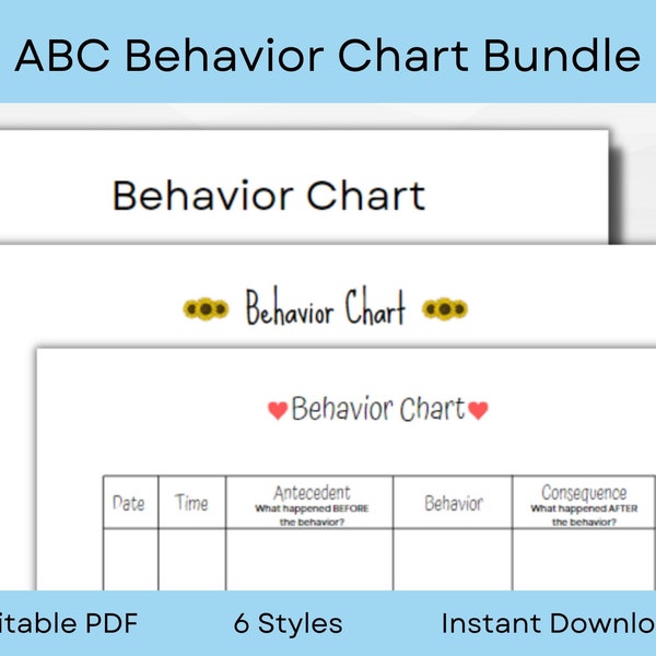 Behavior and Consequence Chart - Etsy